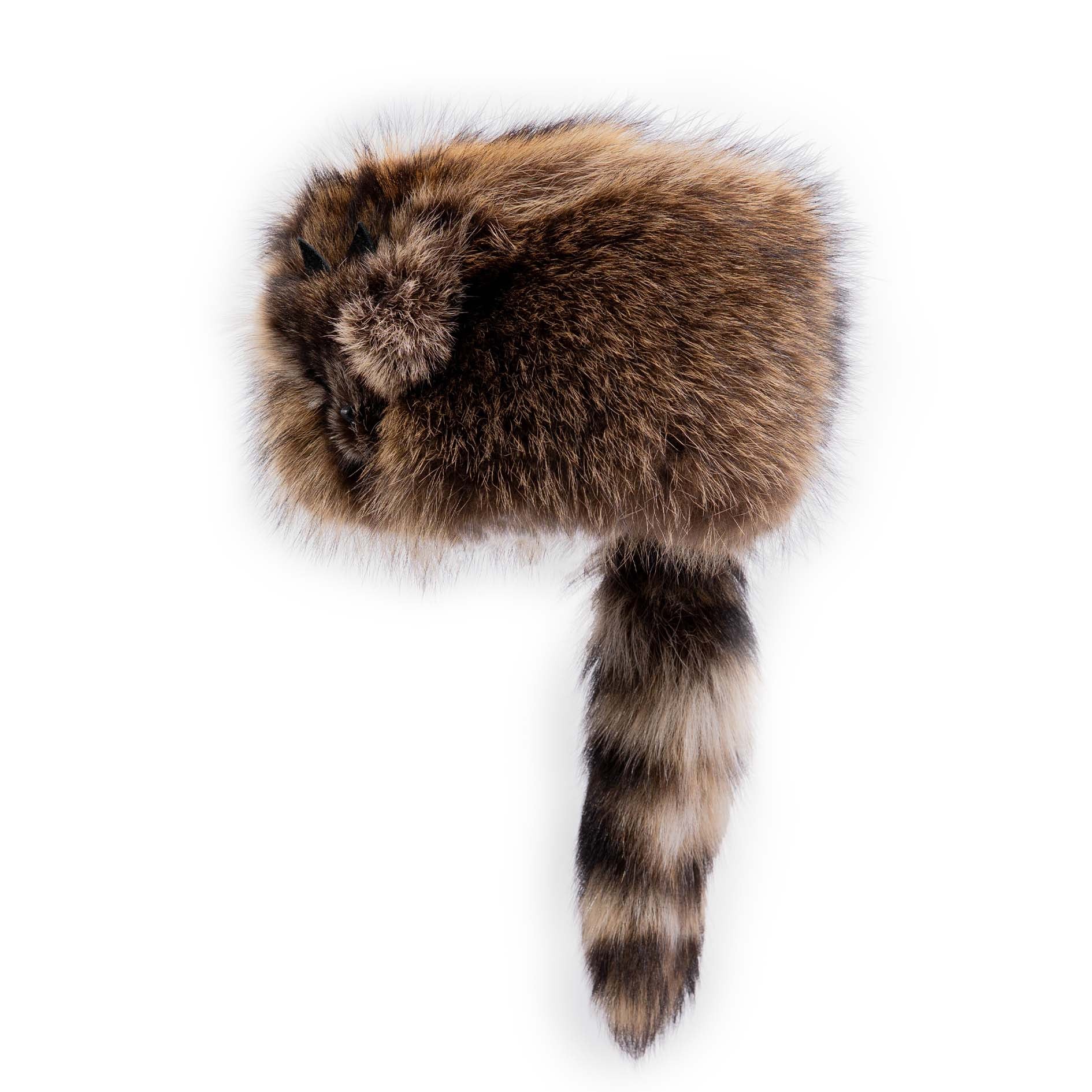 Davey Crocket Raccoon with Face and Tail – Crown Cap
