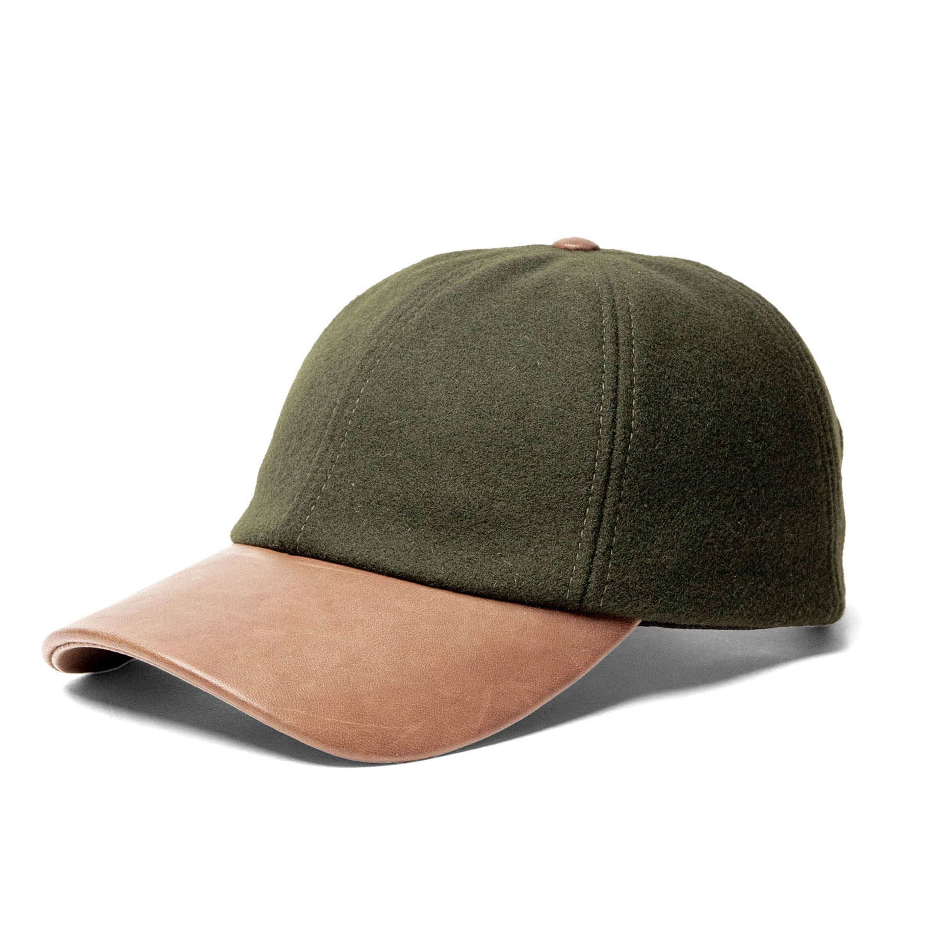 Melton Adjustable Ballcap with Leather Visor – Crown Cap