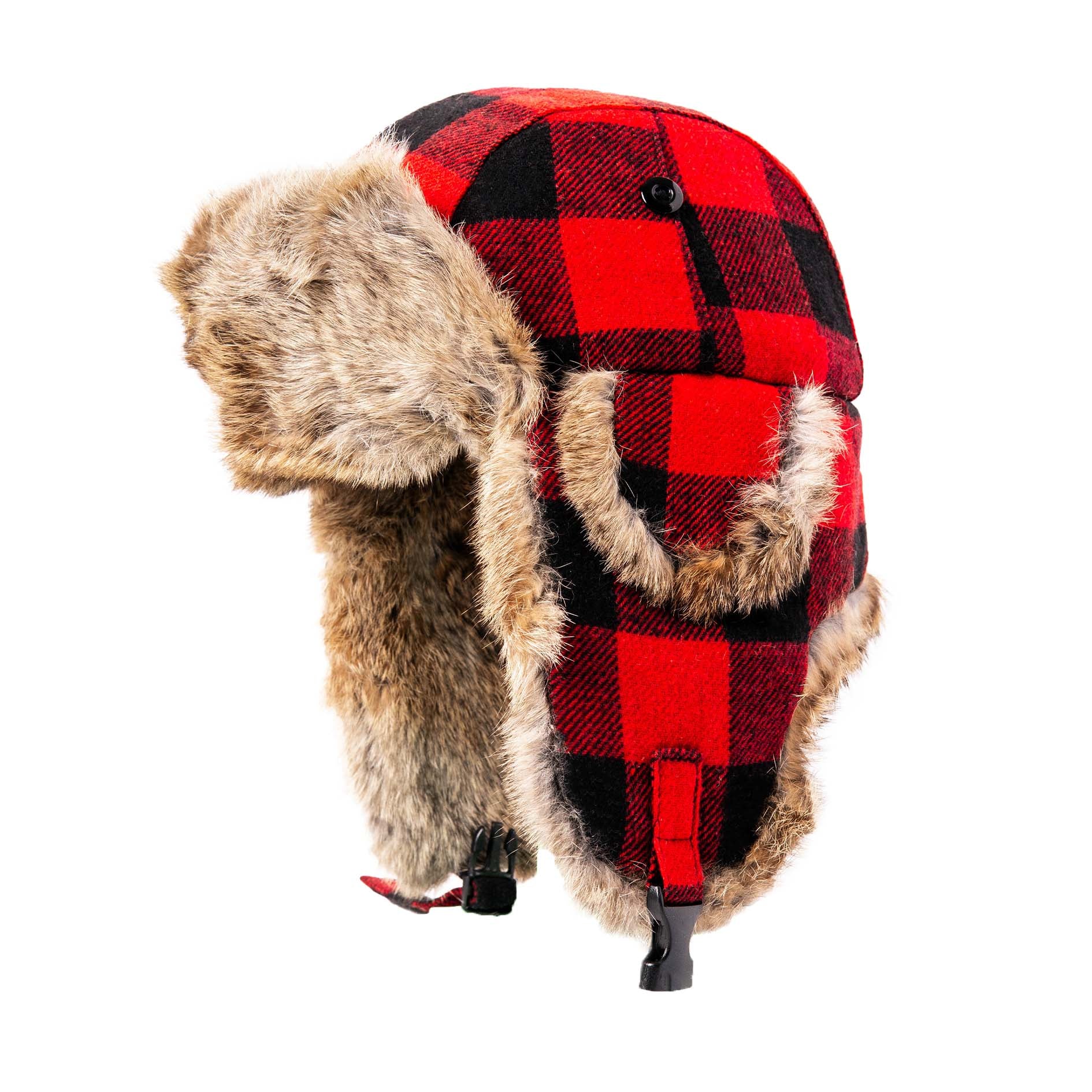 Buffalo Check Aviator with Rabbit Trim – Crown Cap