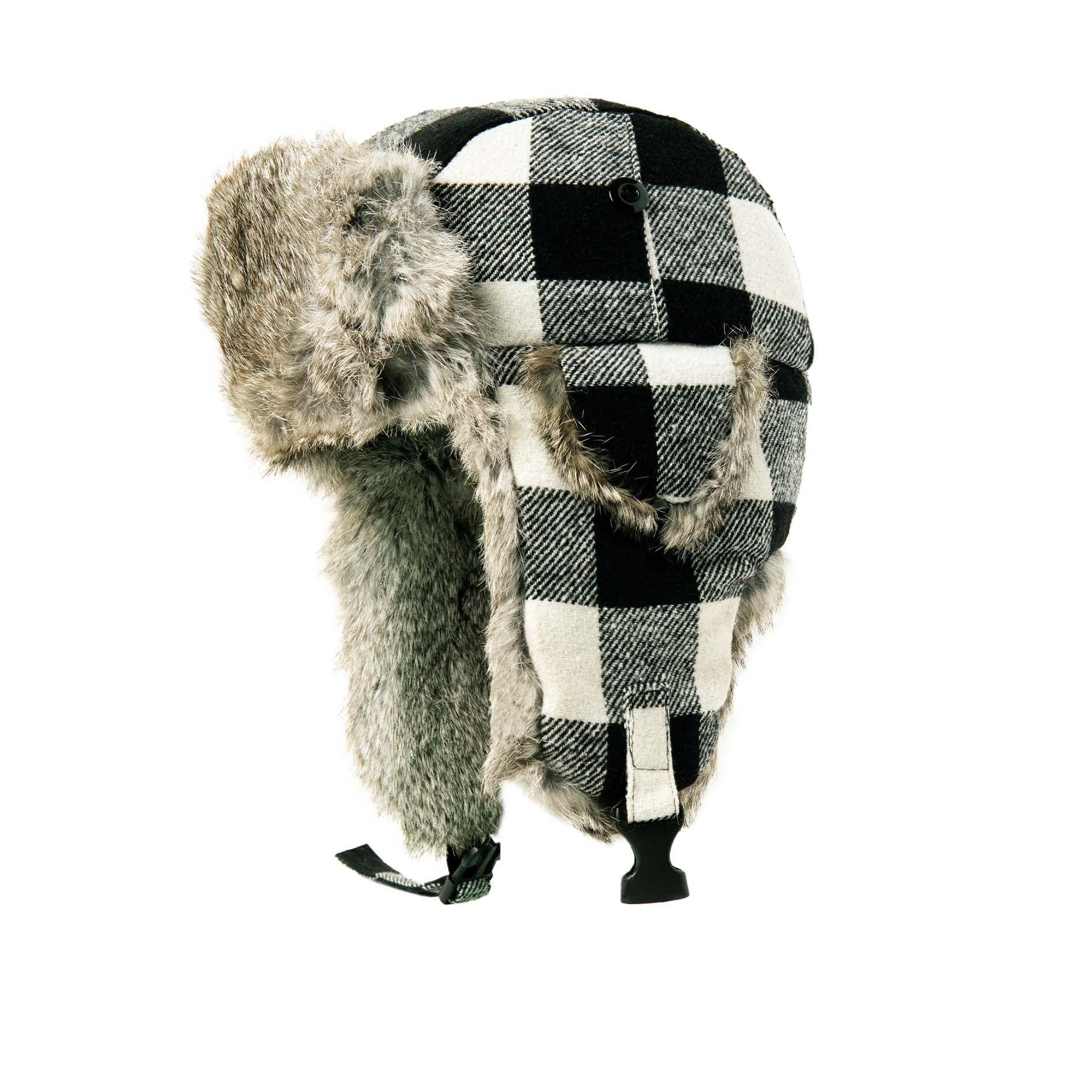 Buffalo Check Aviator with Rabbit Trim – Crown Cap