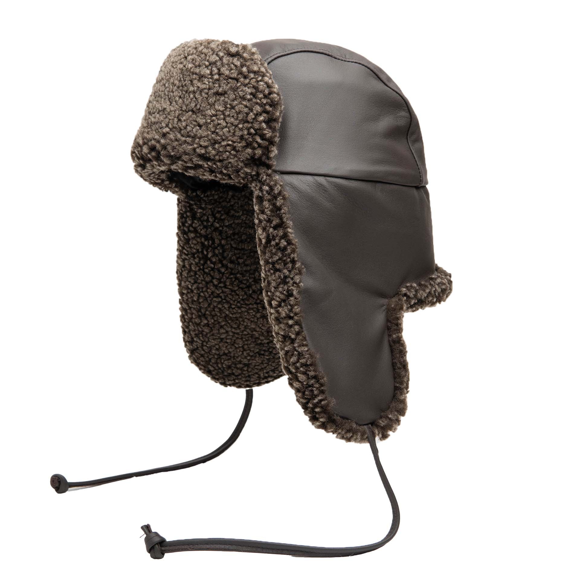 Vintage Leather Aviator with Frosted Shearling Trim – Crown Cap