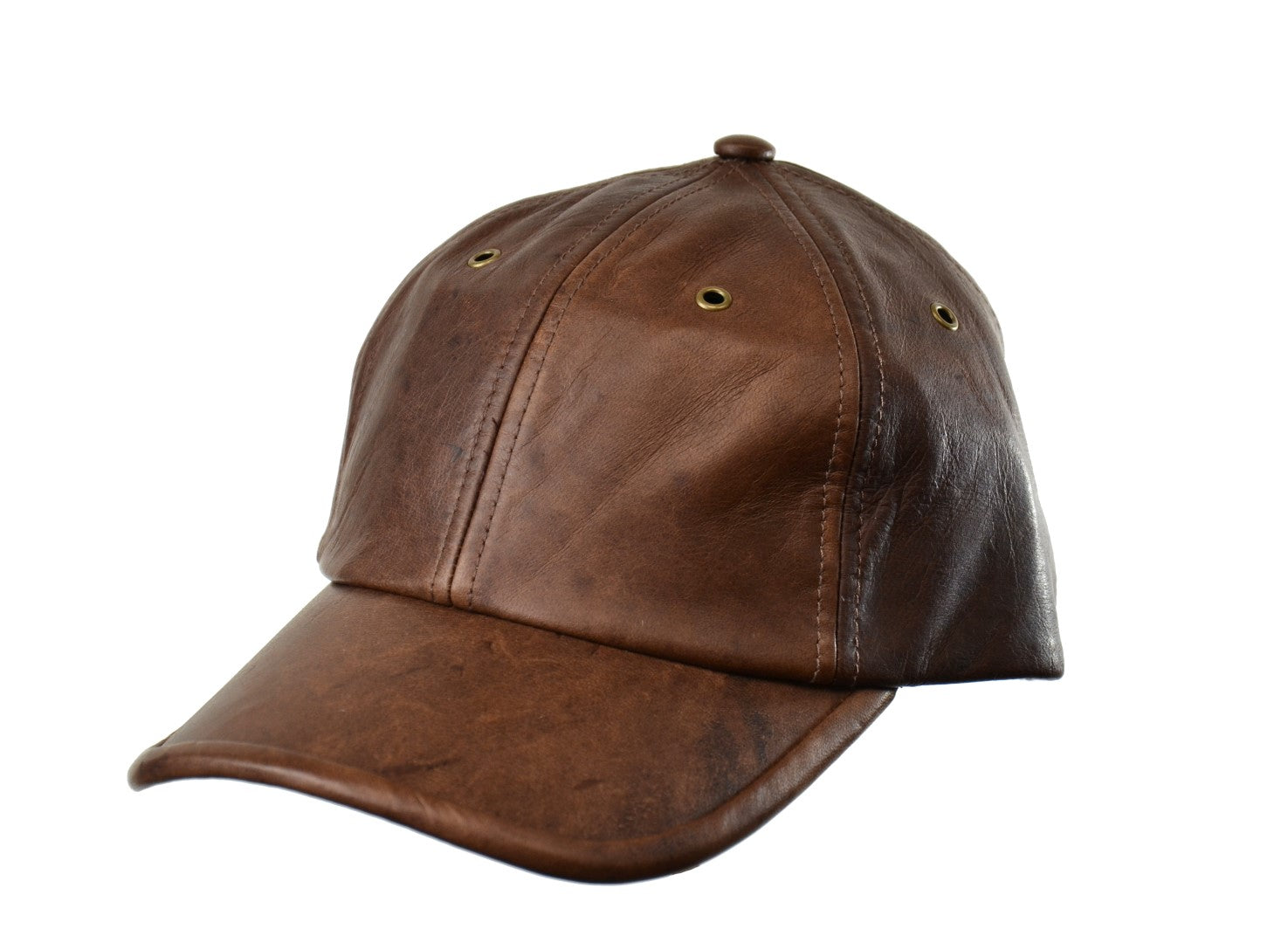 Distressed Oiled Lambskin Leather Ballcap – Crown Cap