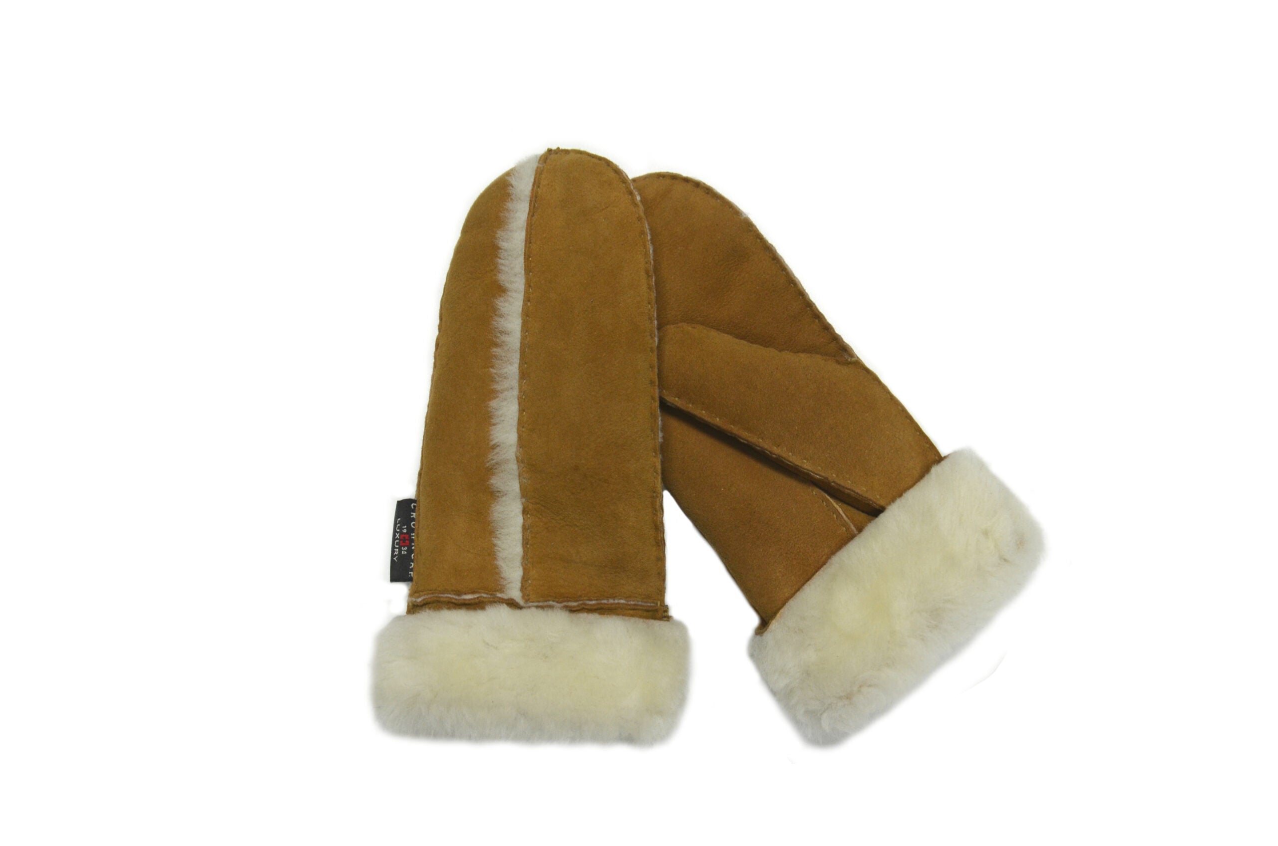 Double Faced Shearling Mittens – Crown Cap