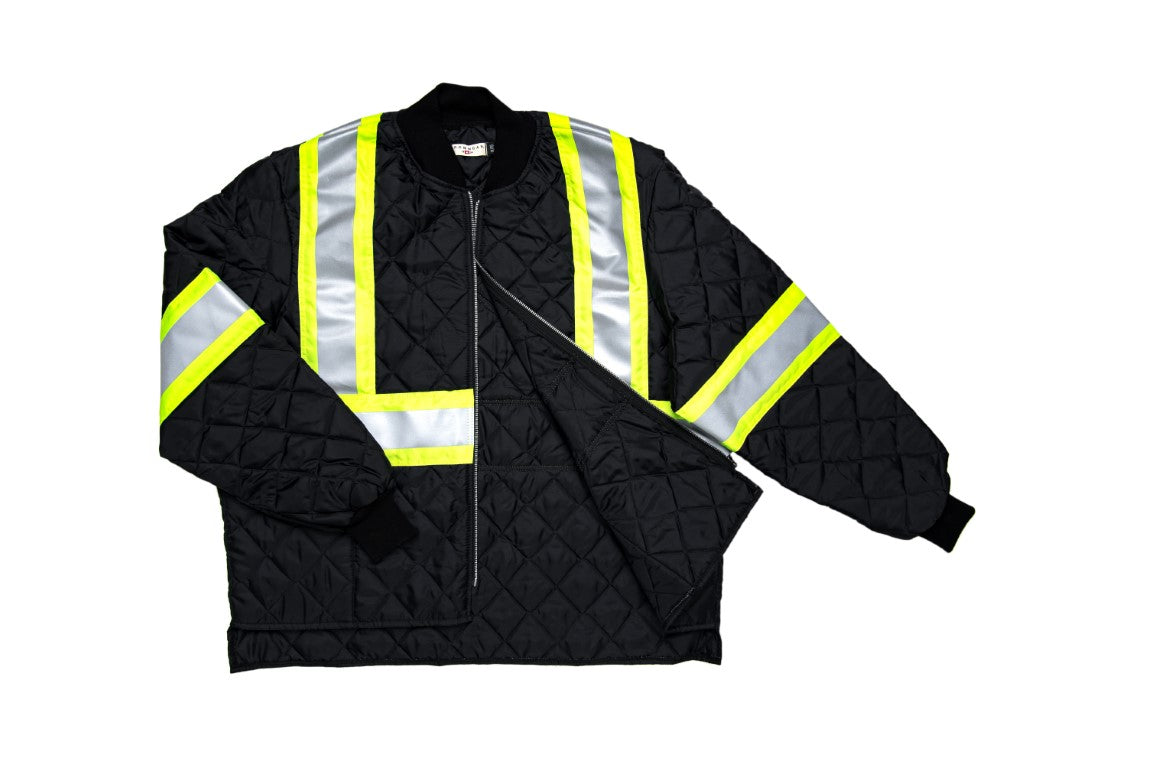 Quilted Freezer Jacket with Reflective Taping – Crown Cap